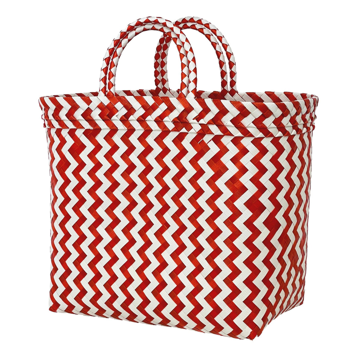Red Zig Zag Short Handle Shopper – My Funky Bags